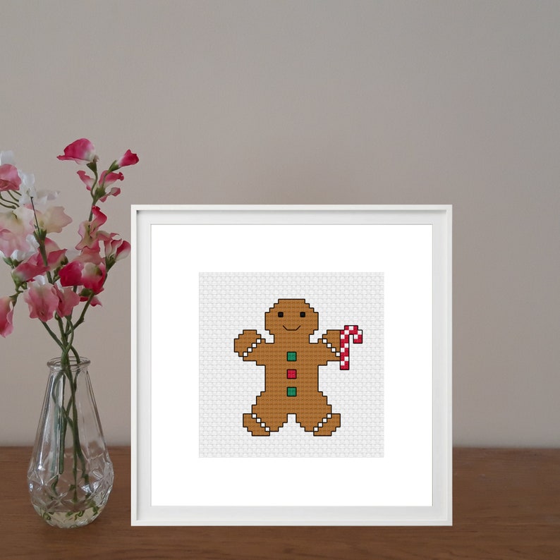Christmas Gingerbread Man Cross Stitch - Cute Gingerbread Man Pattern ...