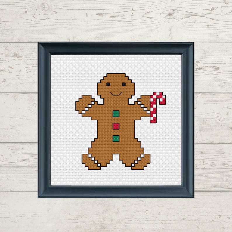 Christmas Gingerbread Man Cross Stitch - Cute Gingerbread Man Pattern ...