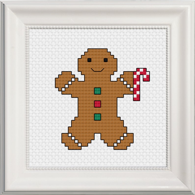 Christmas Gingerbread Man Cross Stitch - Cute Gingerbread Man Pattern ...