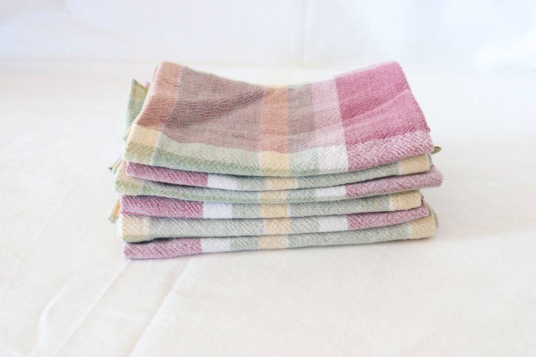 Set 6 Recycled Fabric Reusable Cloth Napkin Wash Baby Paperless Towel ...