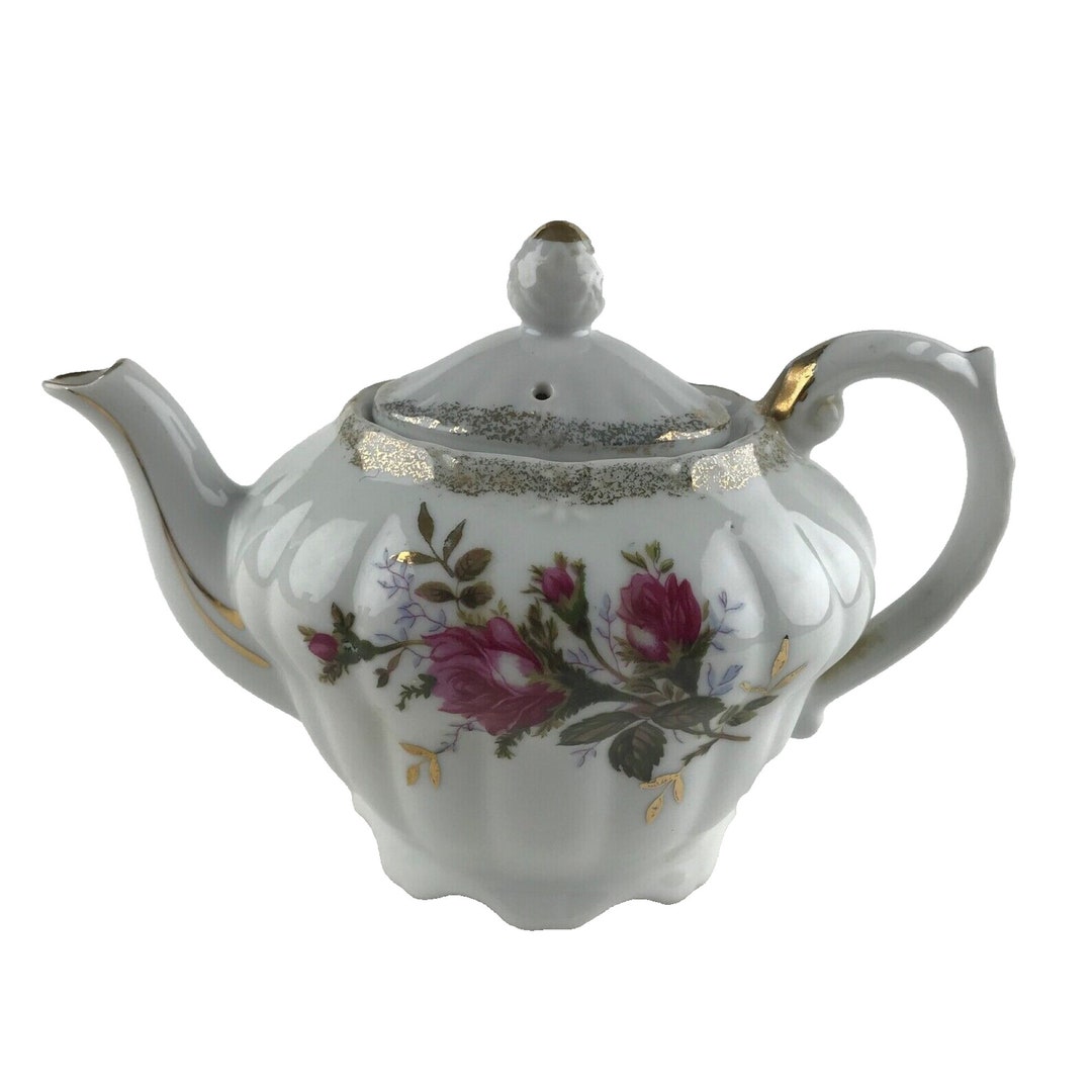 Vintage Tilso Usable Music Box Teapot - Musical Floral Flowers ...