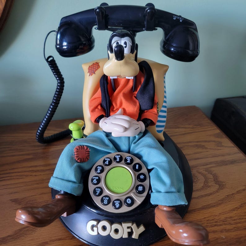Vintage 1990s Disney Animated Talking Goofy Landline Corded Telephone ...