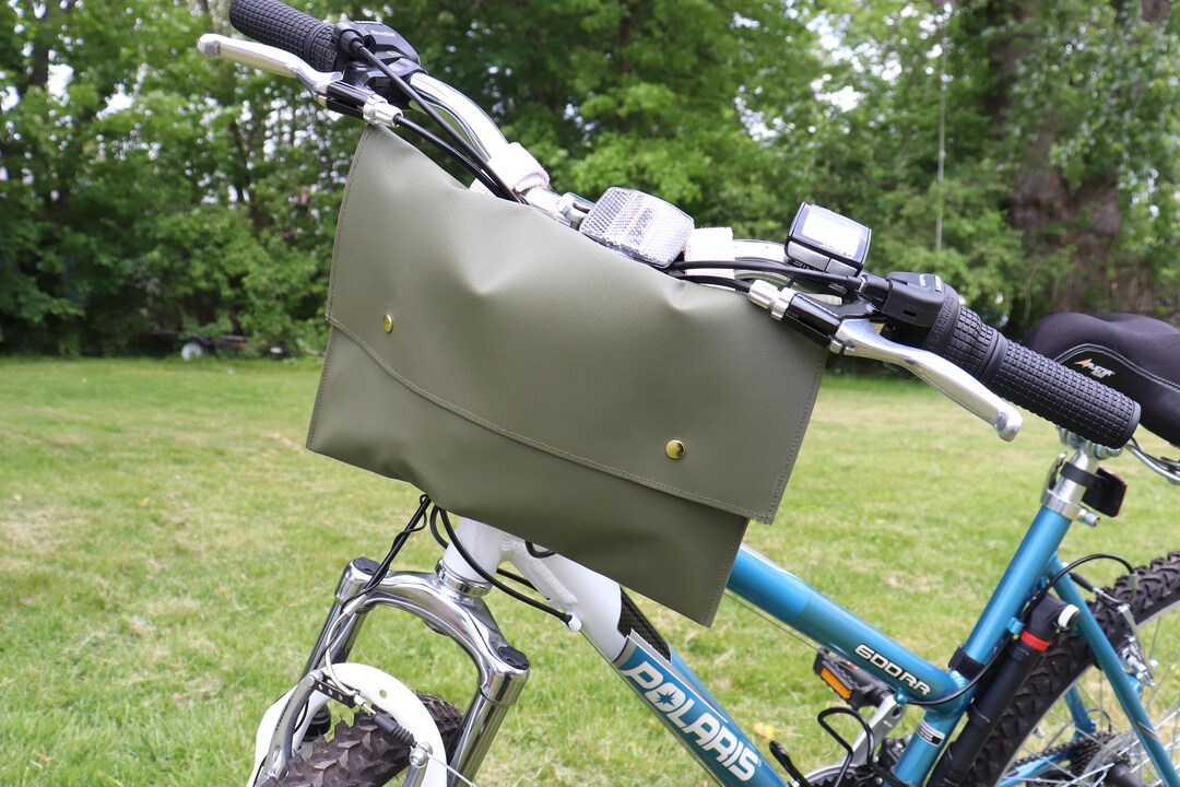 Olive Green Bike Handlebar Bag Pvc-coated Polyester Water-resistant ...