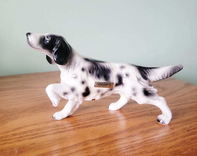 Vintage Porcelain English Setter Dog Figurine - Made in Japan - Etsy