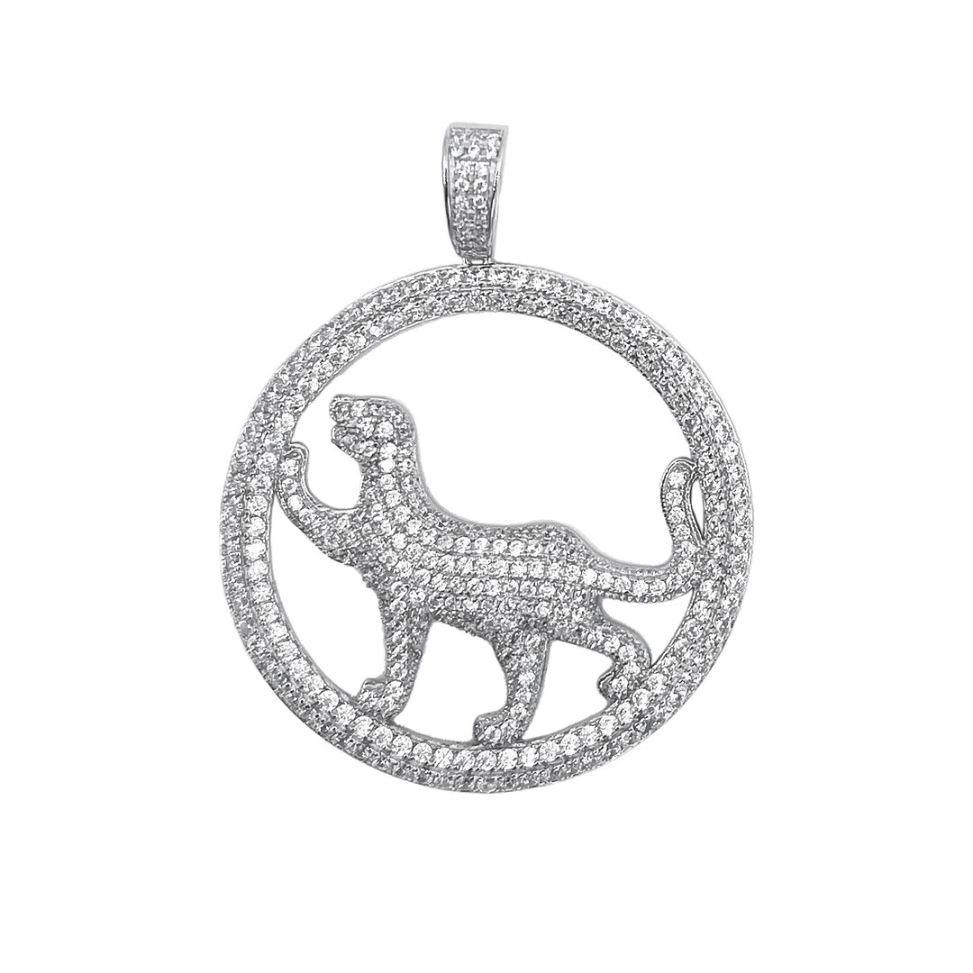 Cat Silver Pendant Round Cat Pendant Cat Charm Sterling Silver 925 ...