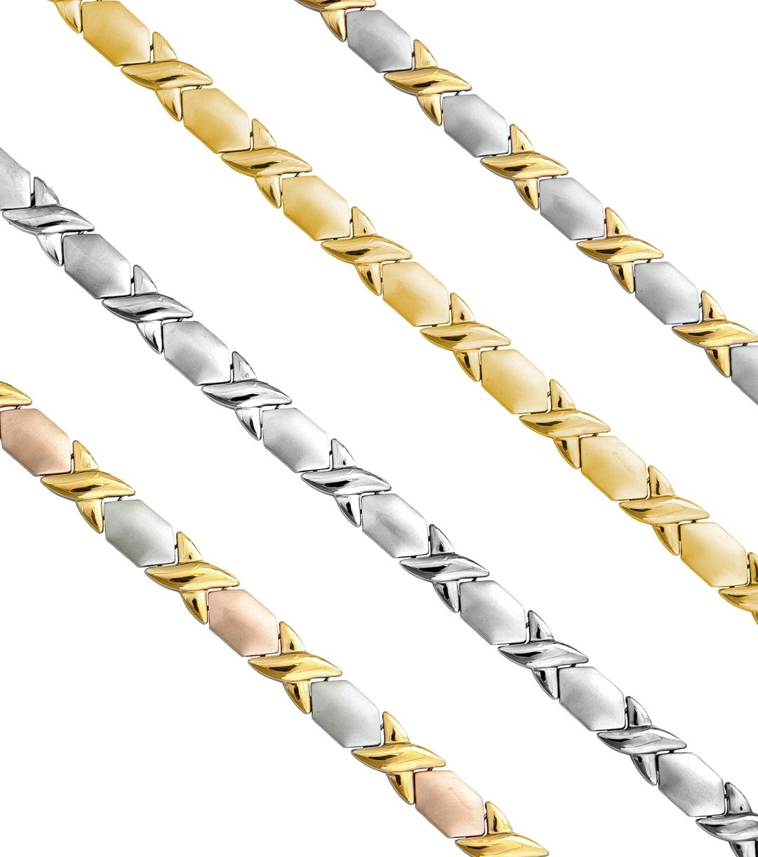 XOXO Stainless Steel Necklace Bracelet Set - Hugs & Kisses Jewelry - Etsy