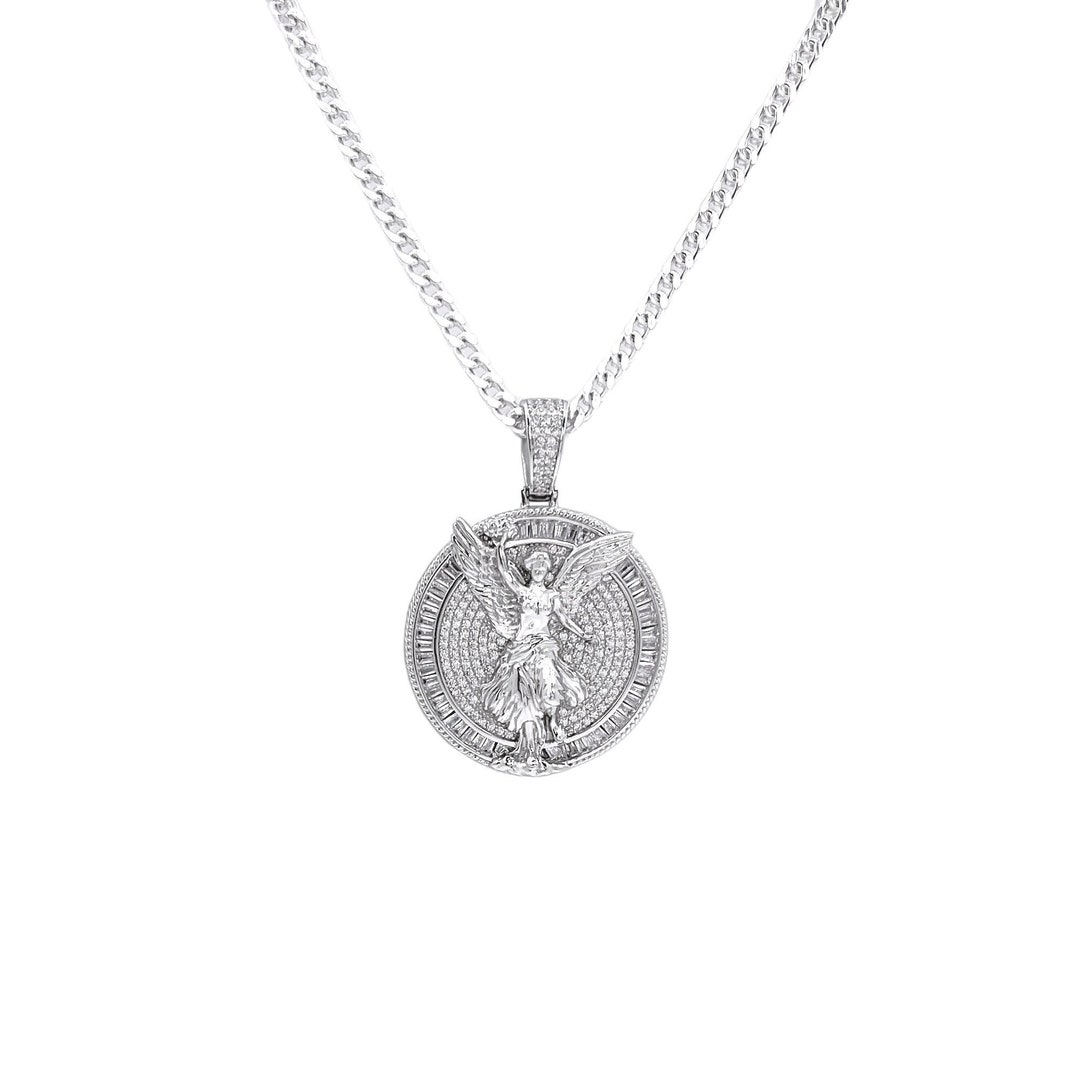 Sterling Silver Angel of Independence Necklace: Cubic Zirconia ...