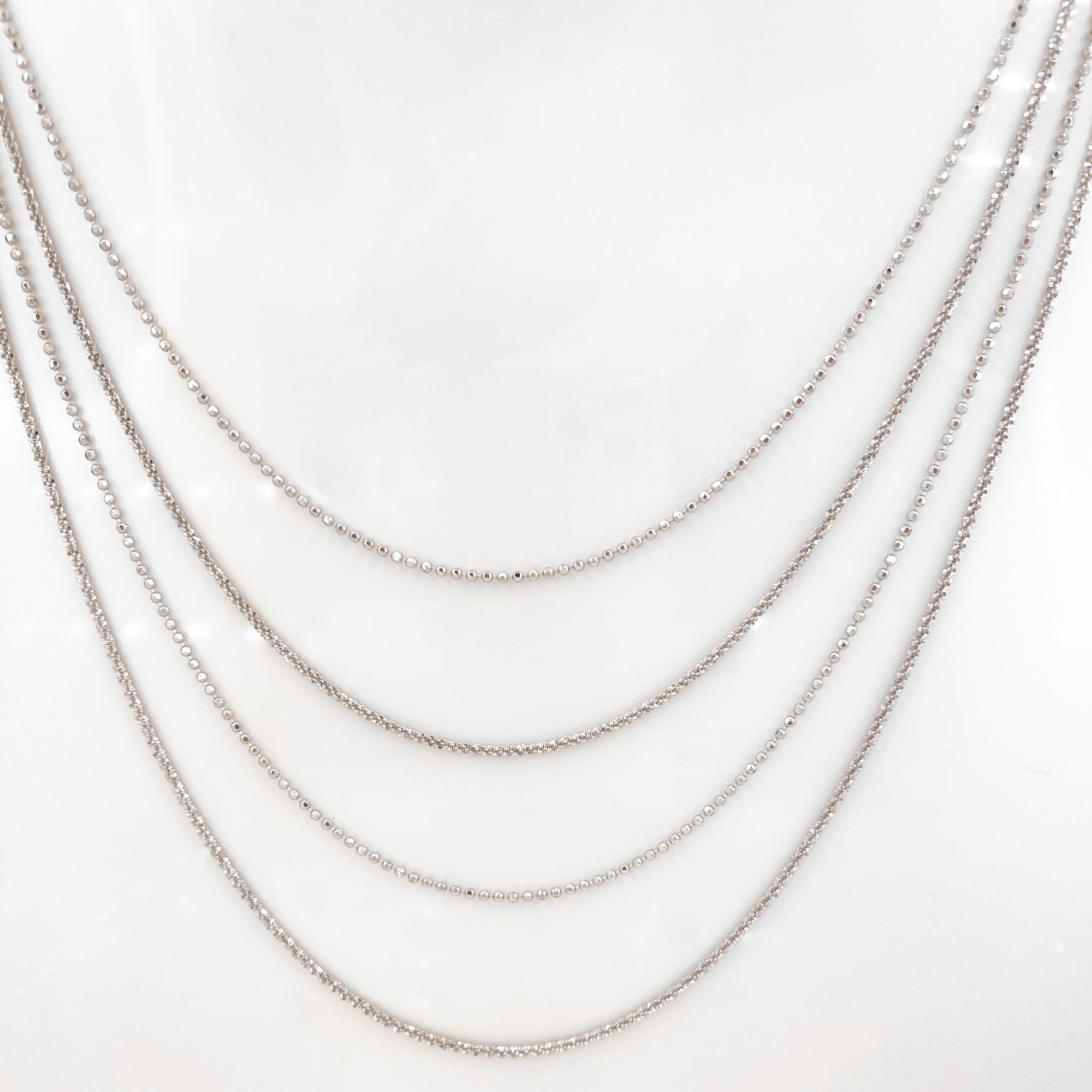 Women Necklace Four Chain Strand Silver Multi Strand Chain - Etsy