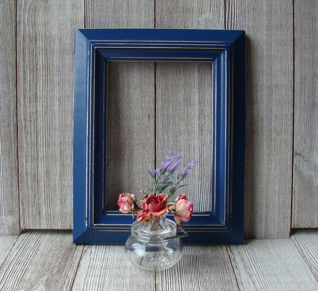 5 X 7 Distressed Blue MDF Frame - Etsy