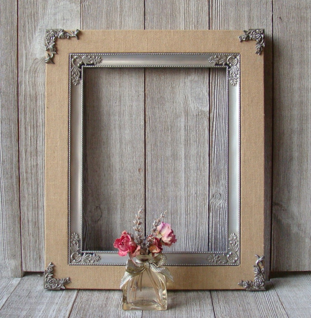 Ornate 8 X 10 Silver Rose and Linen Frame - Etsy