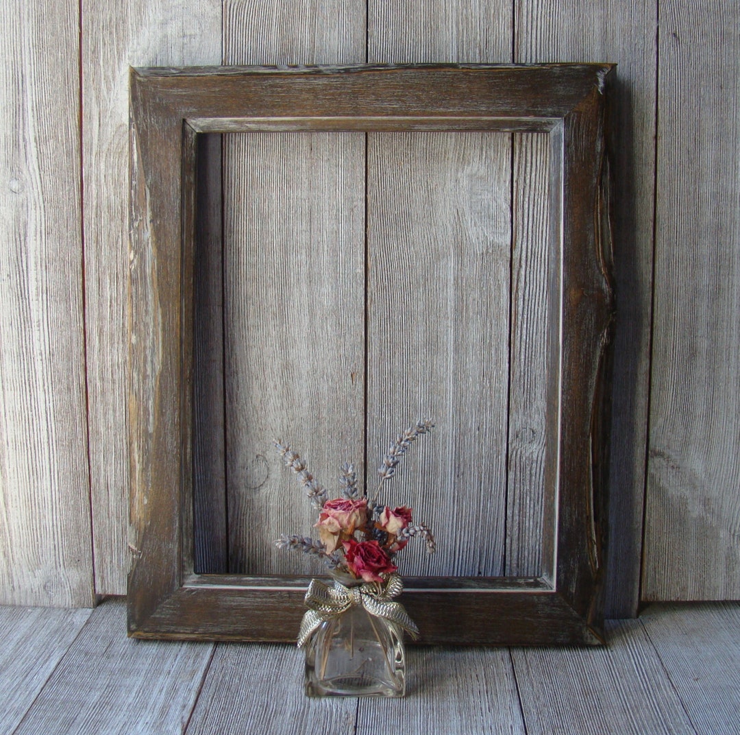 8 X 10 Rustic Barn Wood Look Frame With 5 X 7 White Mat - Etsy