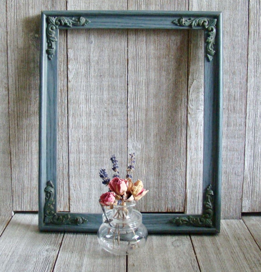 Ornate Vintage 8 X 10 Blue Faux Wood Frame - Etsy