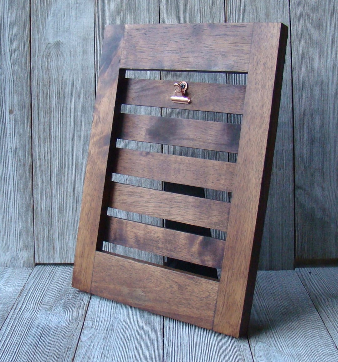 5 X 7 Easel Wood Slat Frame With Copper Toned Clip - Etsy