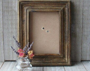 5 X 7 Distressed Yellow and White Frame With Aqua Blue Metal Butterfly ...