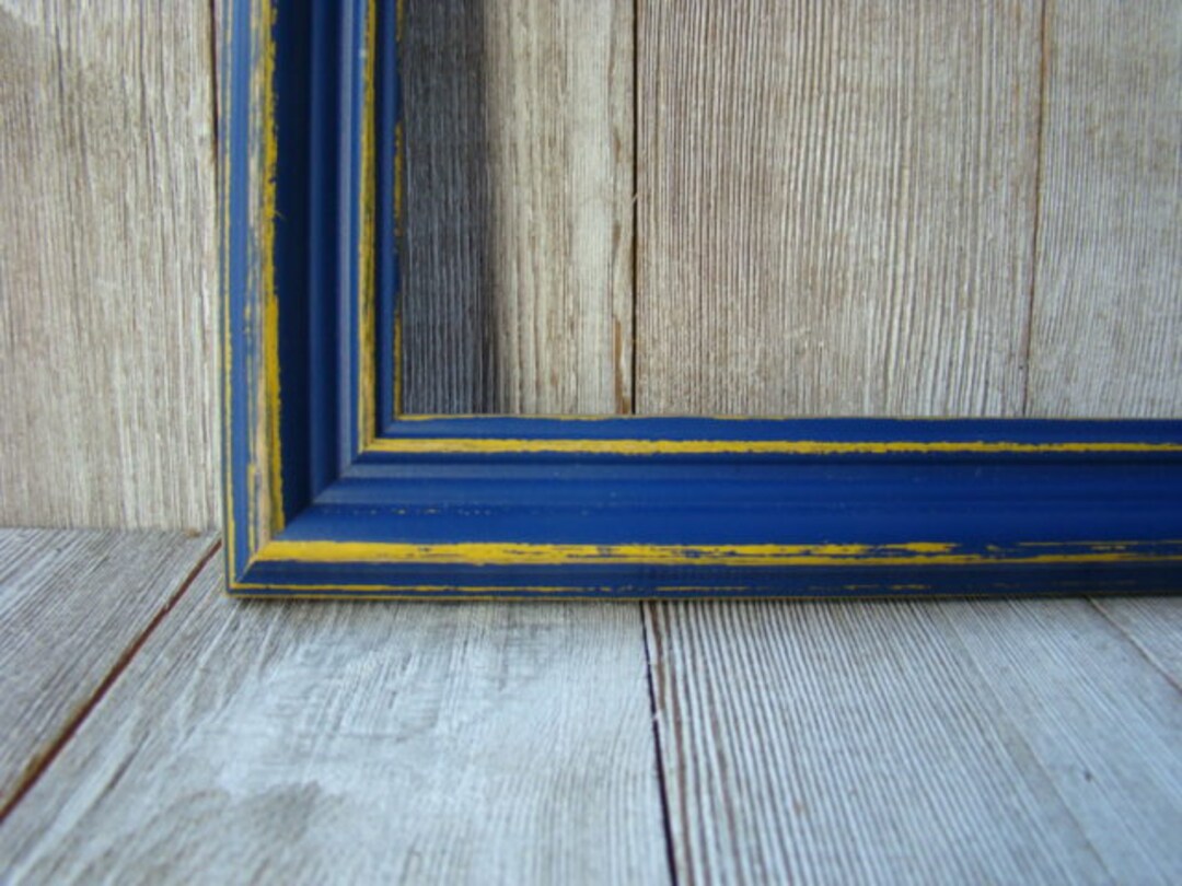 8 X 10 Distressed Blue Wood Frame - Etsy