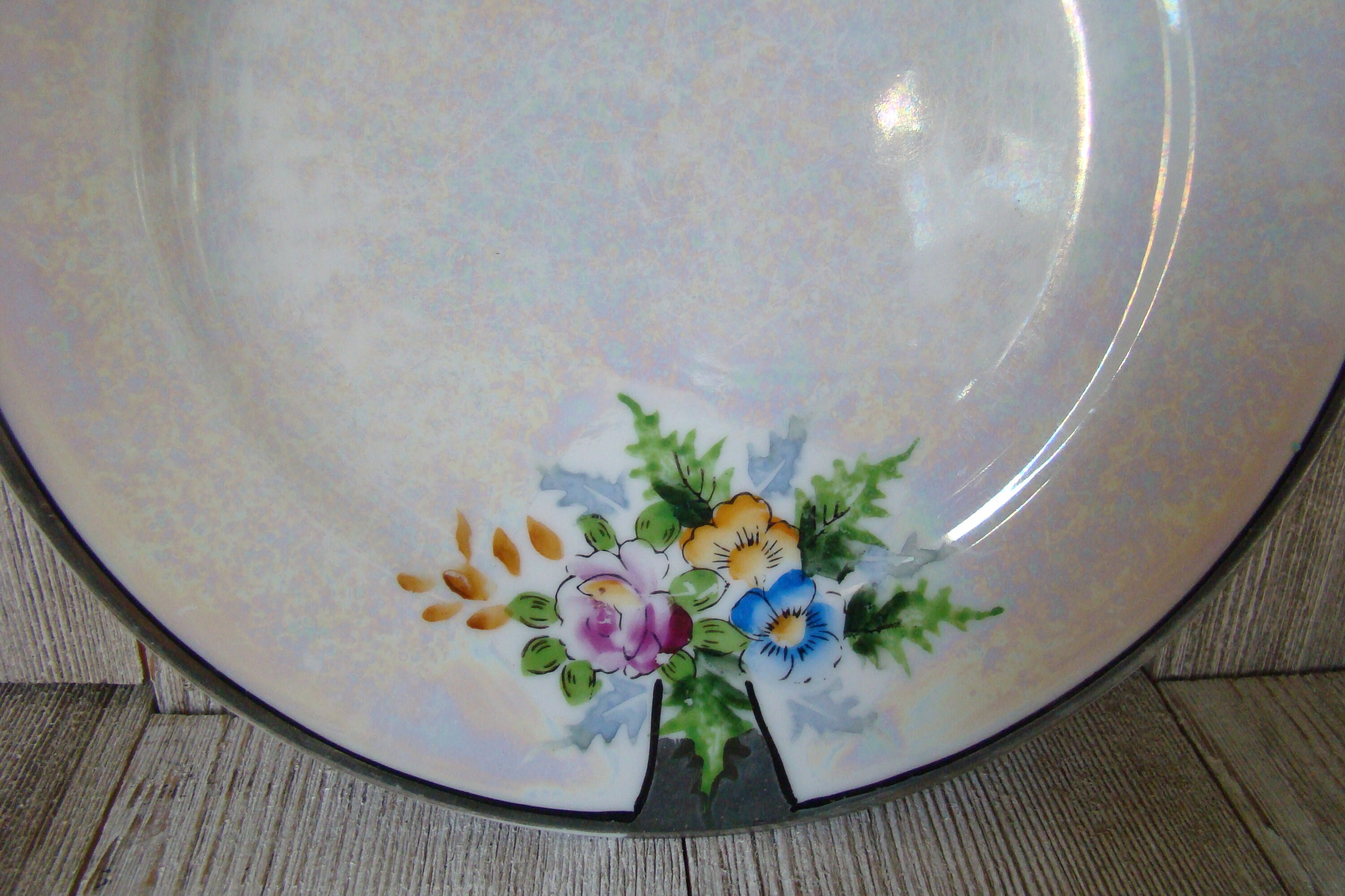4 Hand Painted Vintage Lusterware Dessert Plates Made in Japan - Etsy