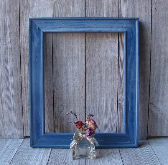 Distressed 8 X 10 Blue Wood Frame - Etsy