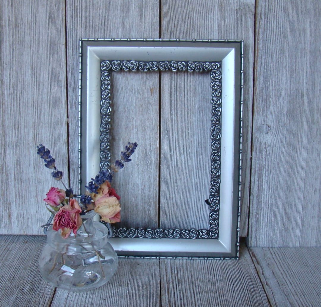 Vintage 4 X 6 Silver Rose Frame - Etsy