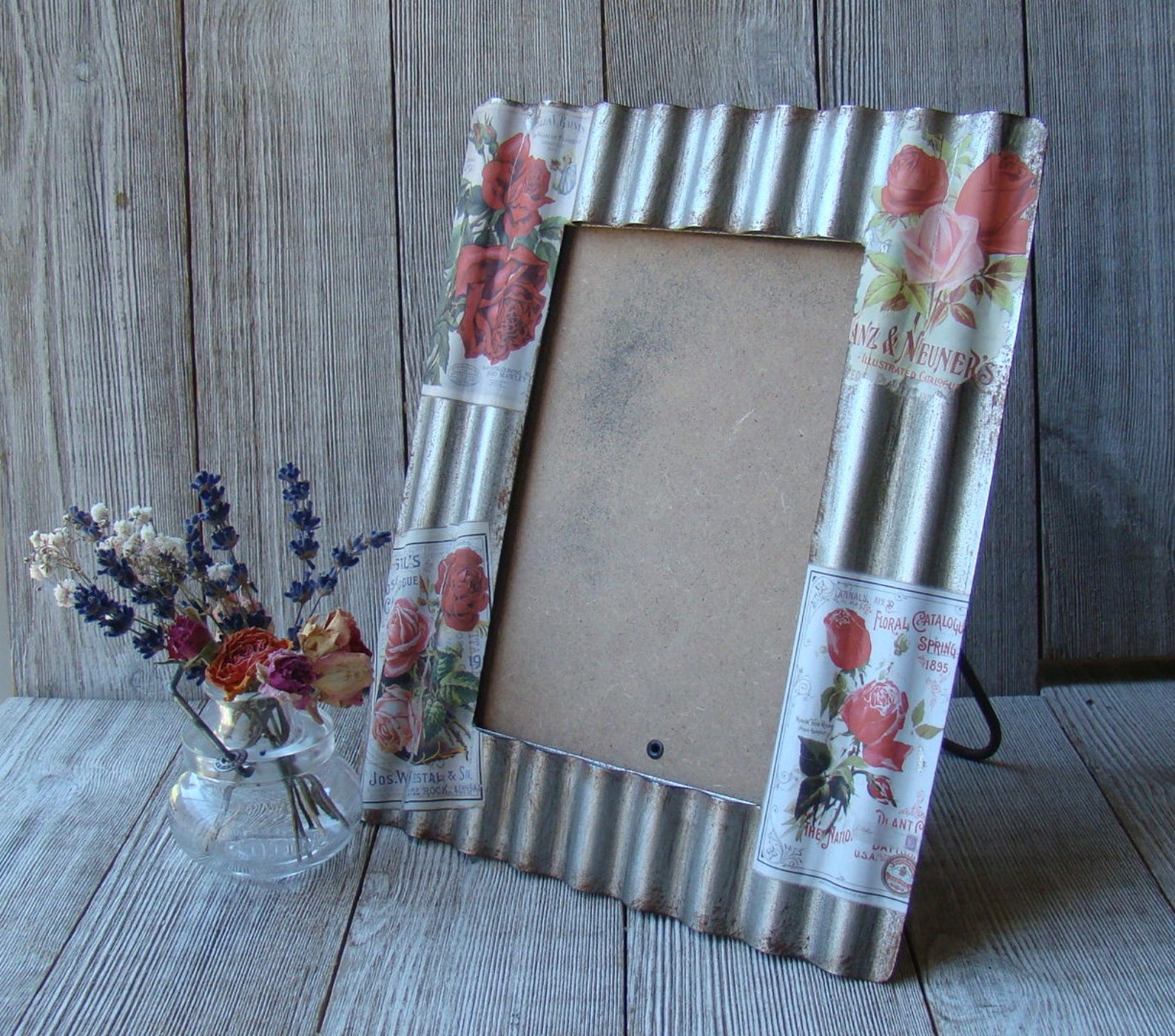 OOAK 5 X 7 Galvanized Frame With IOD Ephemeral Melange Transfers - Etsy