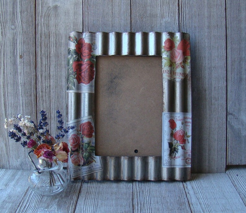 OOAK 5 X 7 Galvanized Frame With IOD Ephemeral Melange Transfers - Etsy