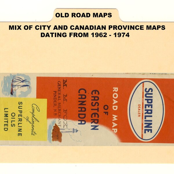 Vintage Road Maps - Etsy