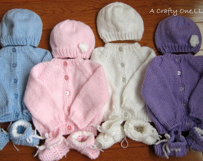Baby Hand Knit Sweater With Hood in Multiple Colors and Various Sizes ...