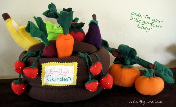 Garden Play Set Felt Garden Fruit & Vegetable Personalized - Etsy