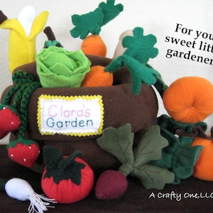 Garden Play Set, Felt Garden, Fruit & Vegetable Personalized Garden ...