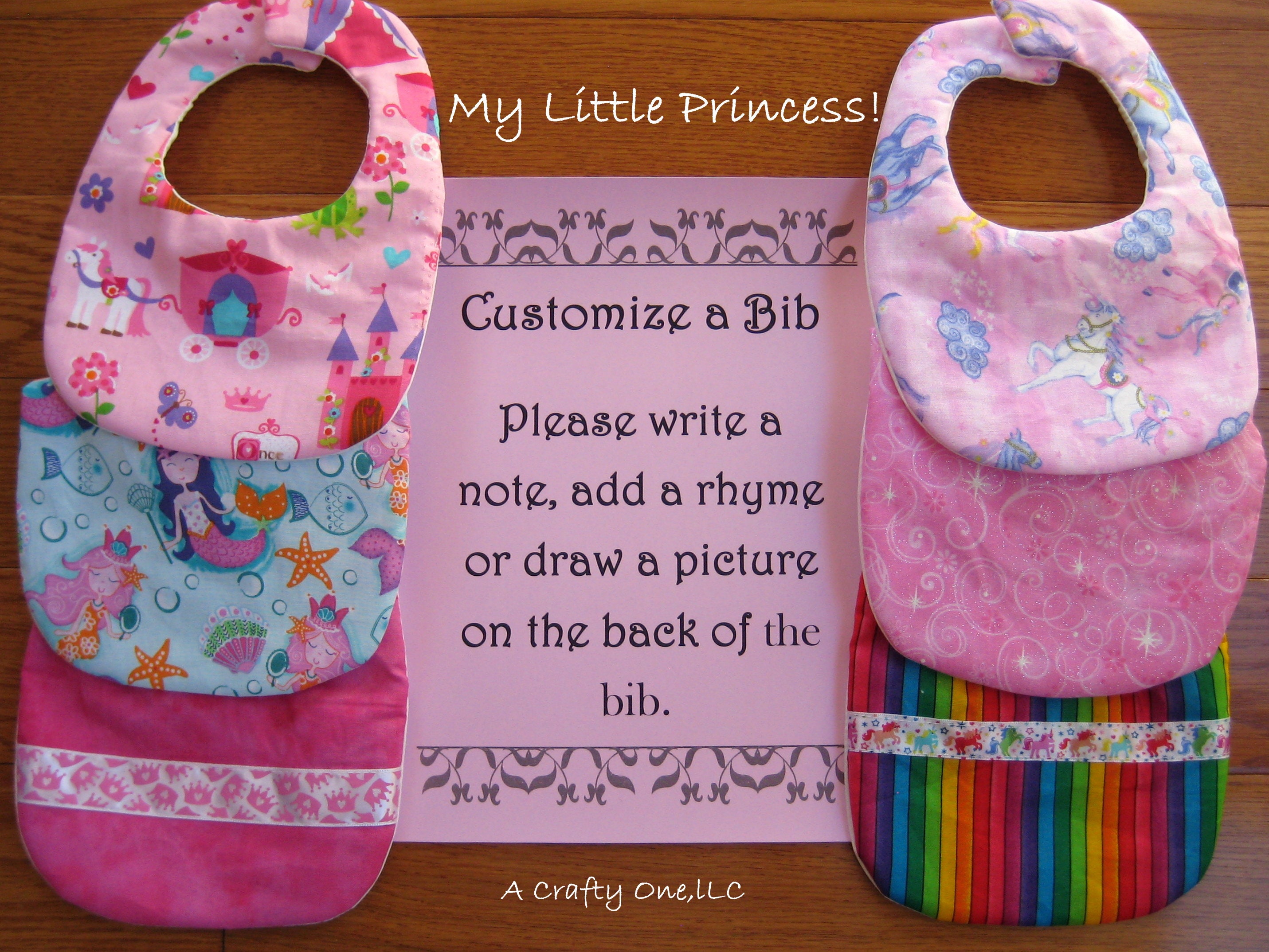 Bib Decorating Station Little Princess Shower Bib Baby Boy Shower Game ...