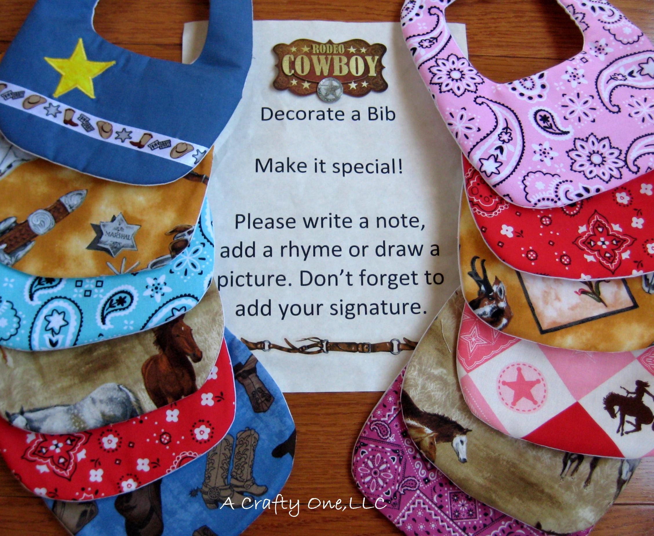 Bib Decorating Station Baby Boy Shower Game Baby Girl Shower Game Baby ...