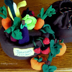 Garden Play Set, Felt Garden, Fruit & Vegetable Personalized Garden ...