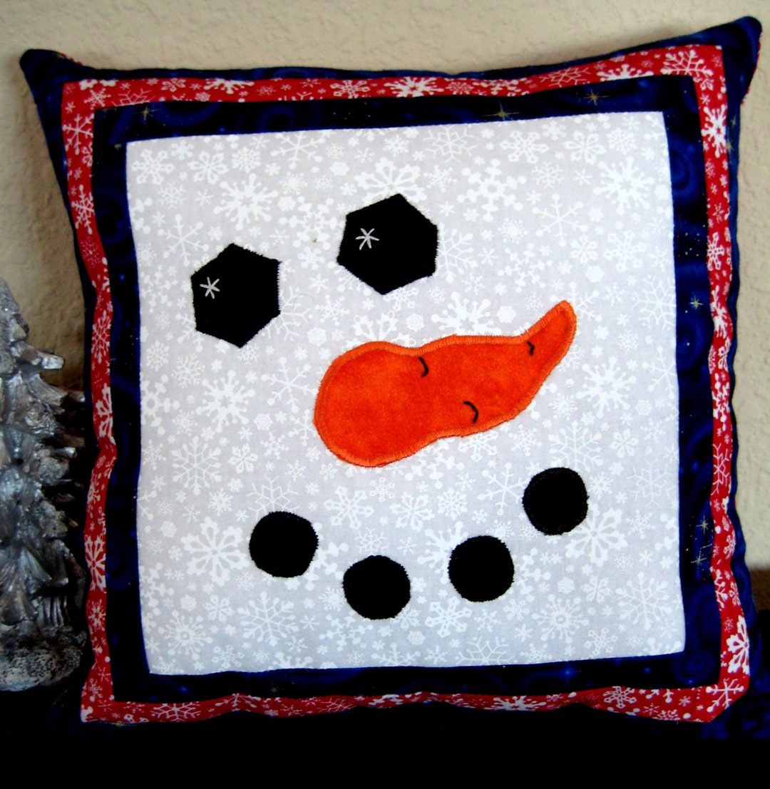 Snowman Pillow, Rustic Snowman Pillow, Christmas Pillow, Winter Holiday ...