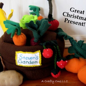 Garden Play Set, Felt Garden, Fruit & Vegetable Personalized Garden ...