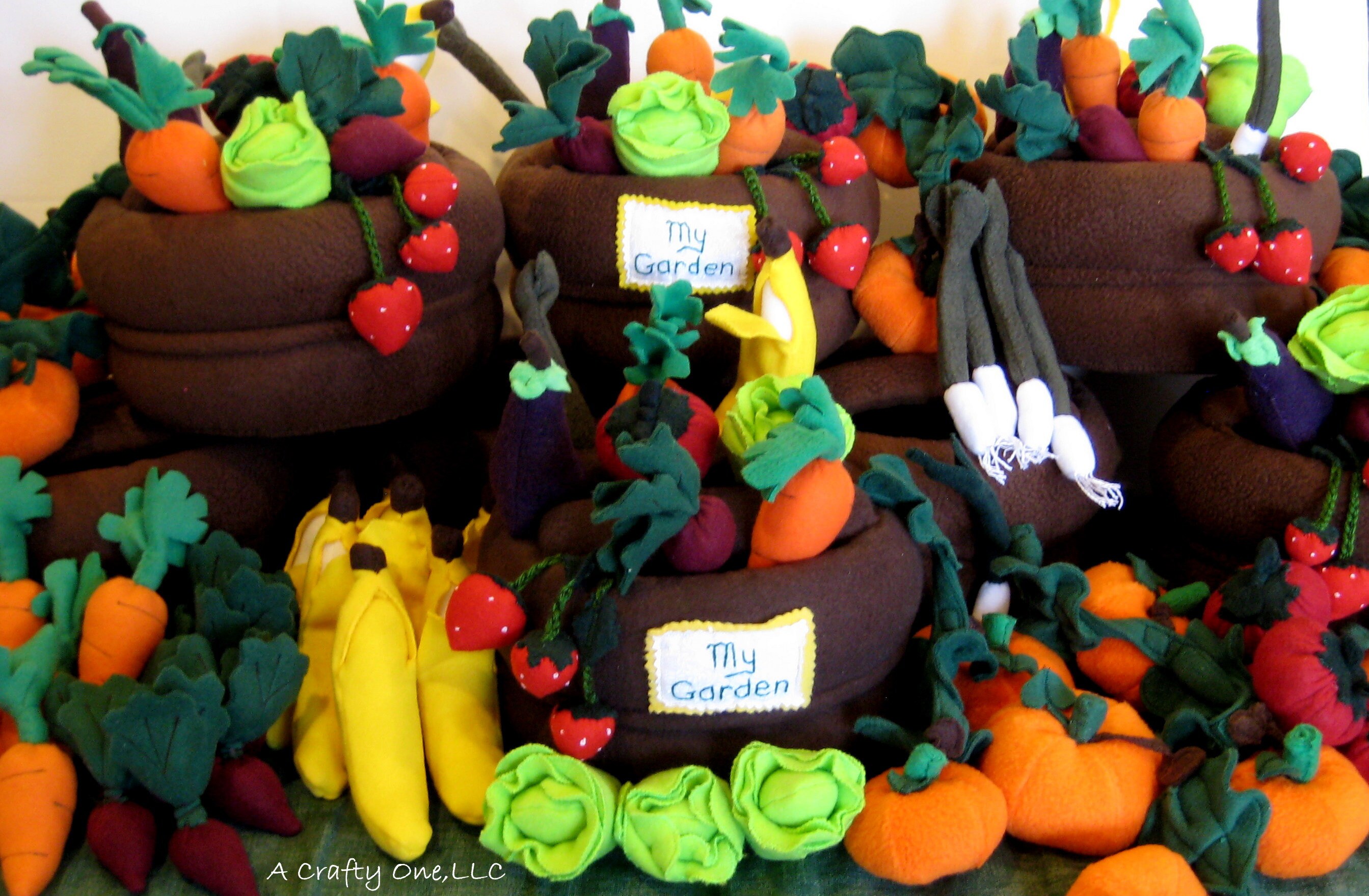 Garden Play Set Felt Garden Fruit & Vegetable Personalized | Etsy