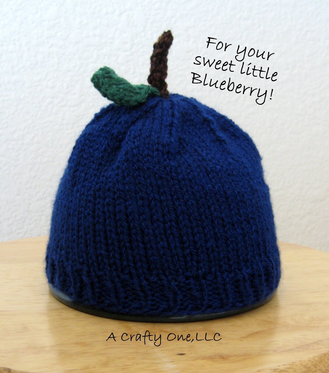 Blueberry Hat, Size Preemie to 9, Baby Blueberry Hat, Handknit Baby ...