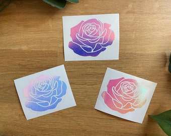 Rose Decal Car/truck/windshield/bumper/laptop/vinyl/holographic/decal ...