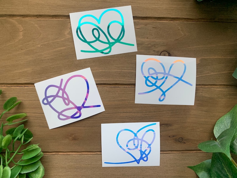 BTS Love Yourself Heart Decals LY Album HOLOGRAPHIC Vinyl - Etsy