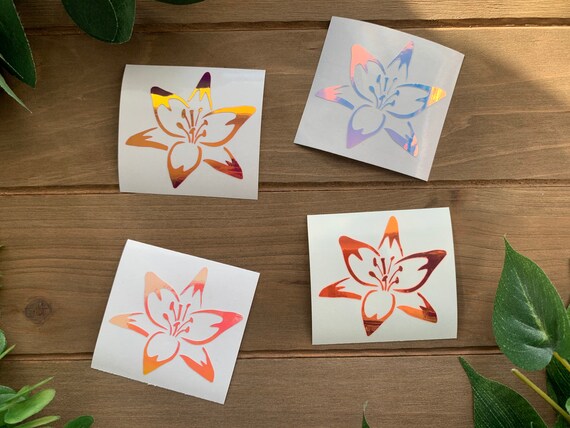 Flower Vinyl Decal Floral Vinyl Decals HOLOGRAPHIC Vinyl - Etsy