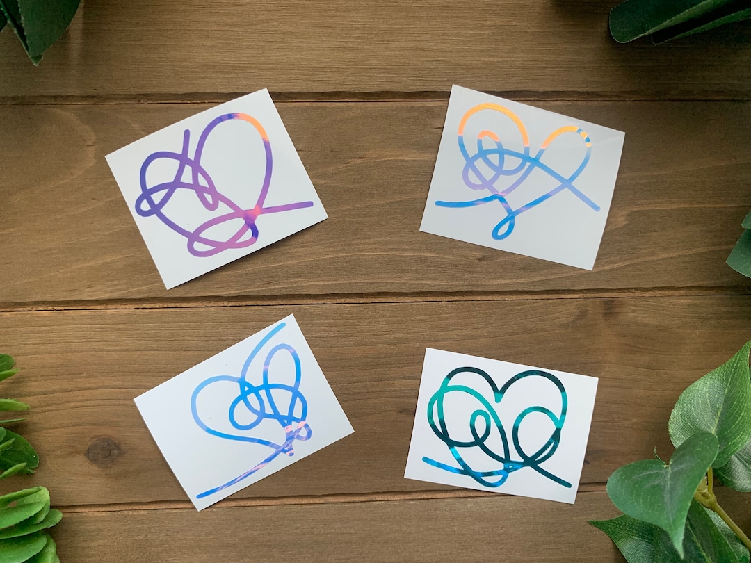BTS Love Yourself Heart Decals | LY Album | HOLOGRAPHIC Vinyl ...