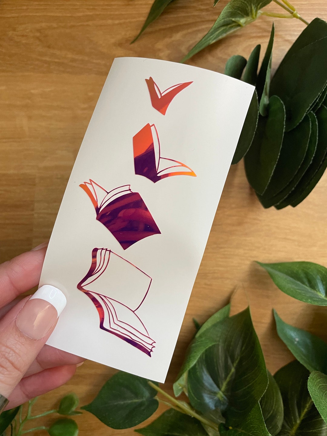 Floating Book Vinyl Decal | HOLOGRAPHIC | Metallic Vinyl | Weatherproof ...