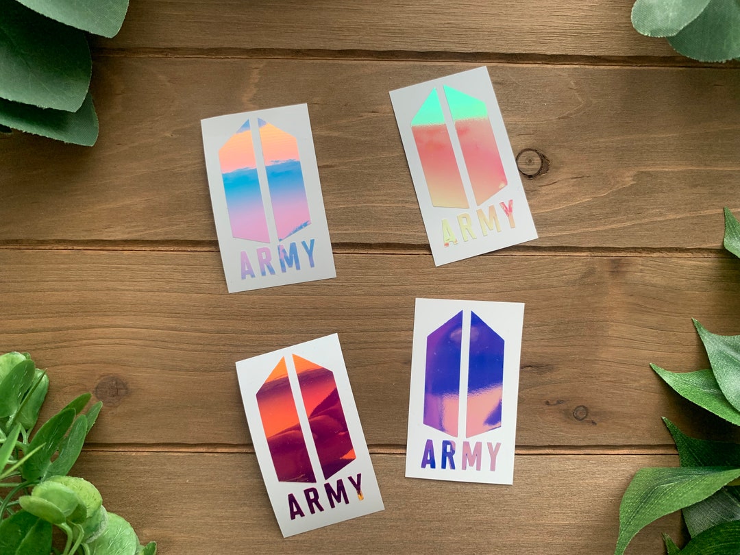 BTS ARMY Logo Vinyl Decal | HOLOGRAPHIC Vinyl | Metallic Vinyl ...
