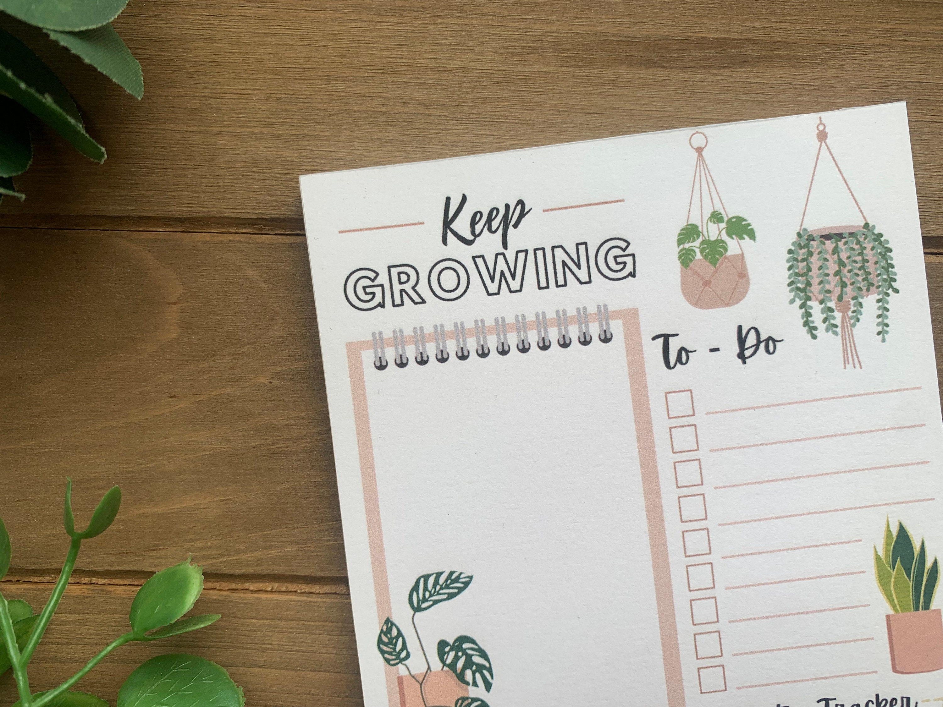 Keep Growing Plant Notepad Houseplant Memo Pad Plant Lover - Etsy