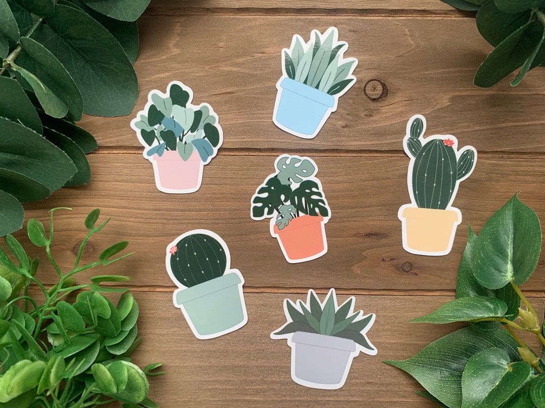 Houseplant Sticker Pack | Mini Stickers | Plant Stickers | Water ...