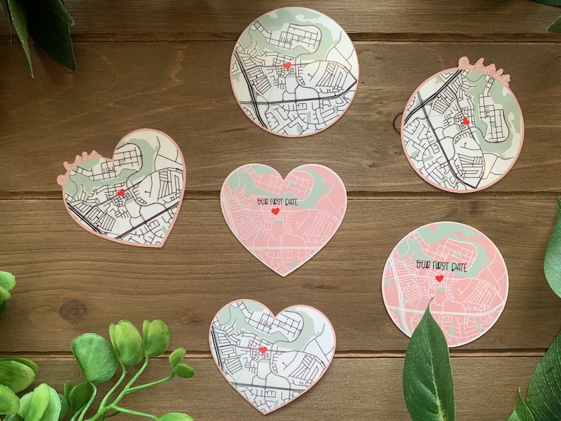 CUSTOM LOCATION STICKER 2 Ct Personalized Map - Etsy