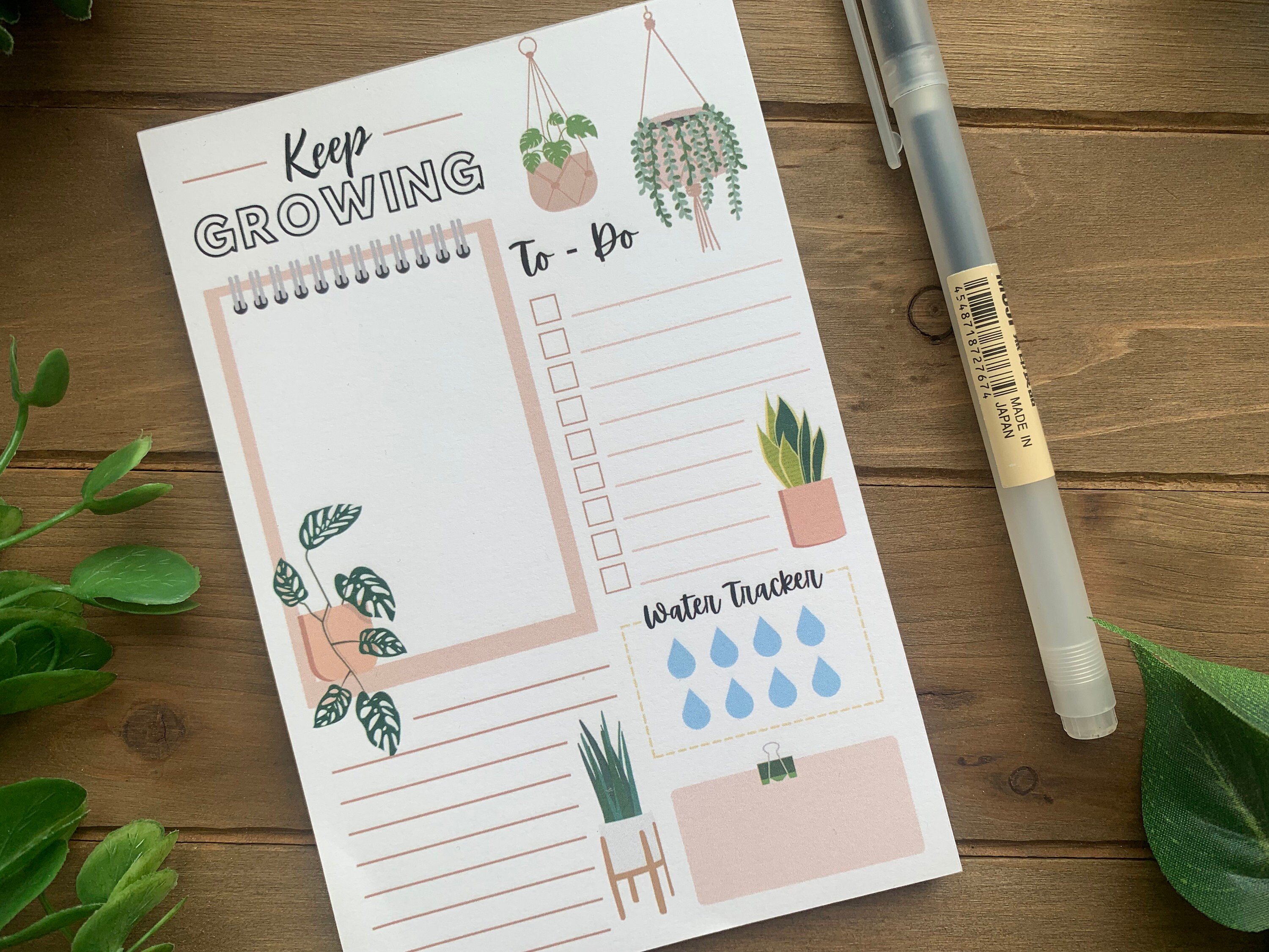 Keep Growing Plant Notepad Houseplant Memo Pad Plant Lover | Etsy