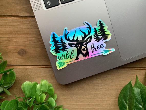 HOLOGRAPHIC Wild & Free Sticker Adventure Sticker Explore | Etsy