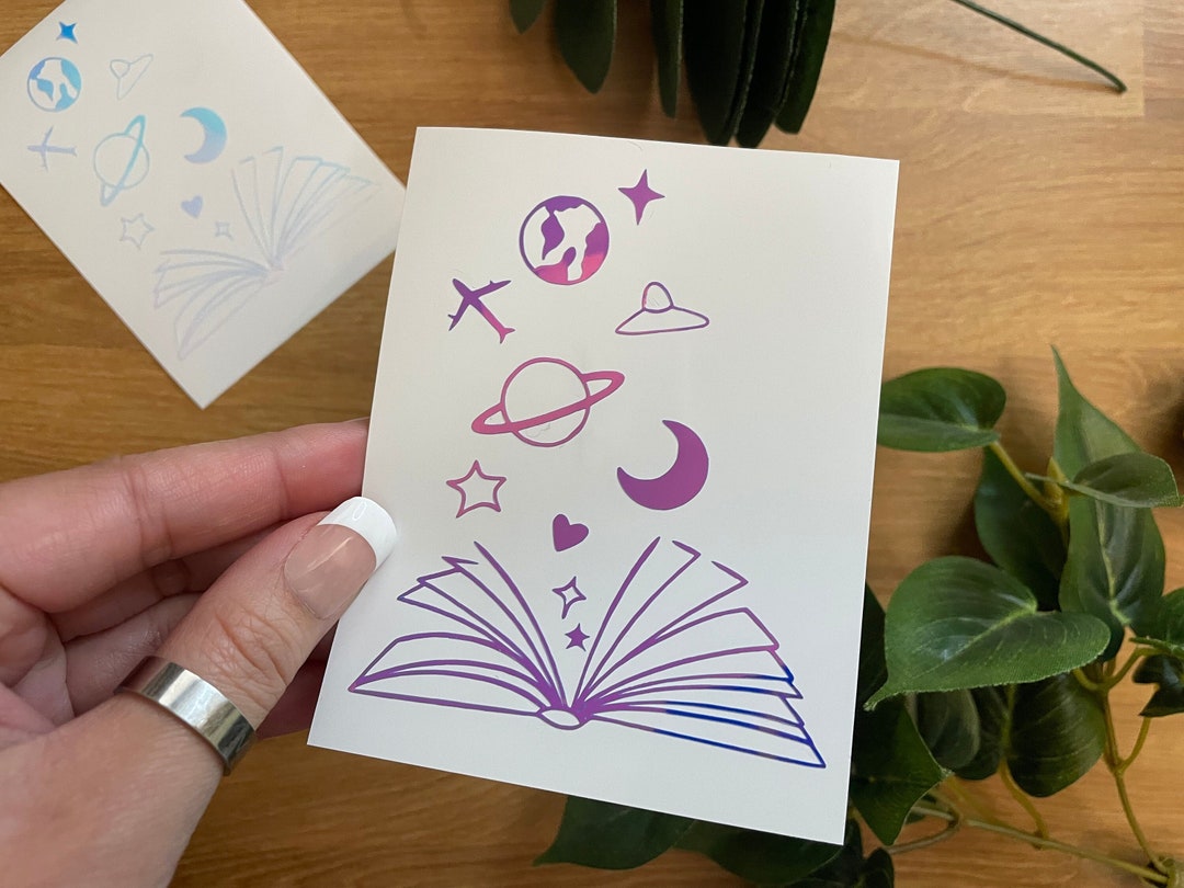 Space Adventure Book Vinyl Decal | HOLOGRAPHIC Metallic Vinyl ...