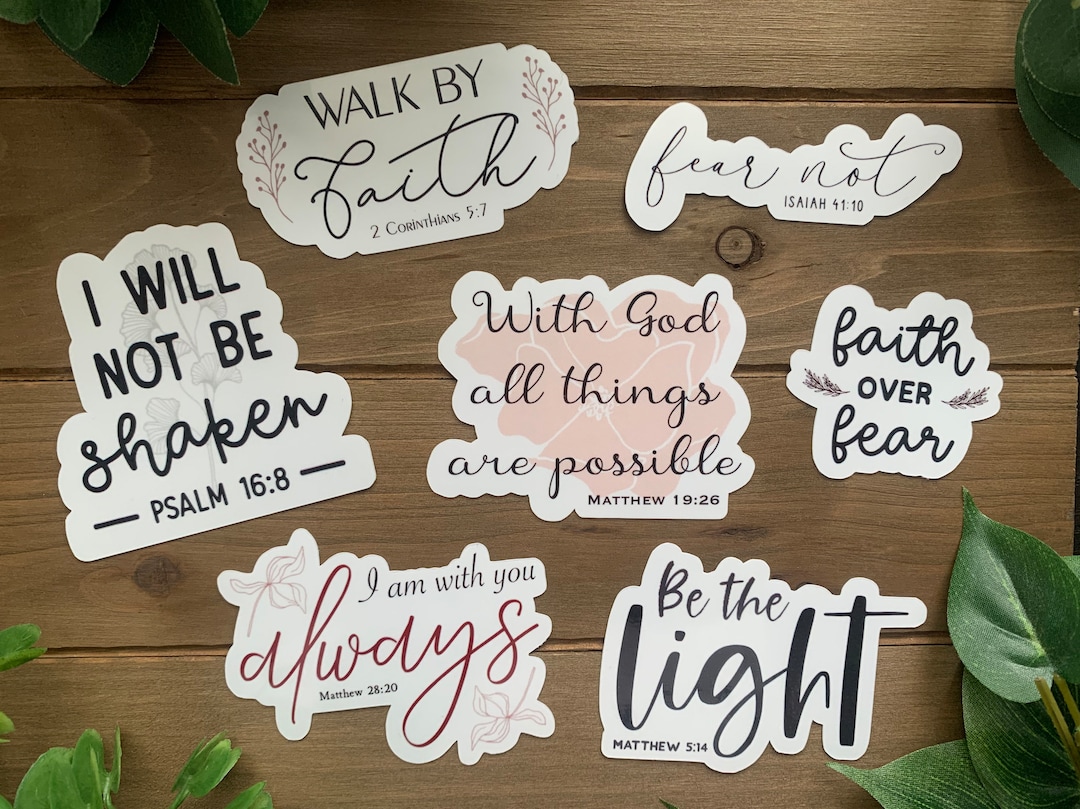 Faith Sticker Pack Bible Verse Stickers Scripture Christian Stickers Water Resistant Vinyl