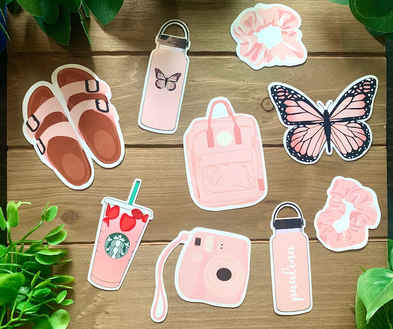 PINK VSCO AESTHETIC Sticker Pack Water Resistant Vinyl | Etsy