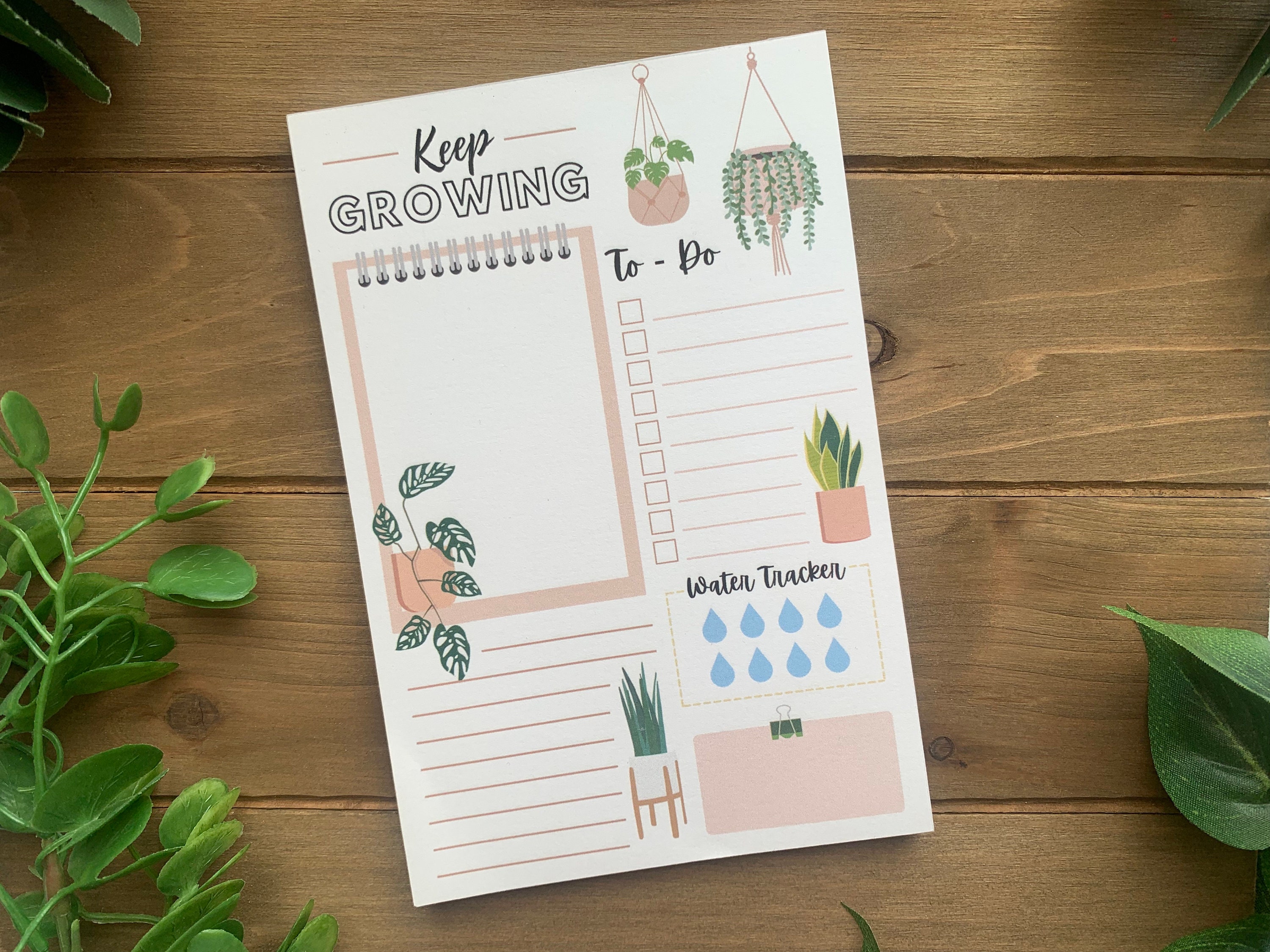 Keep Growing Plant Notepad Houseplant Memo Pad Plant Lover | Etsy